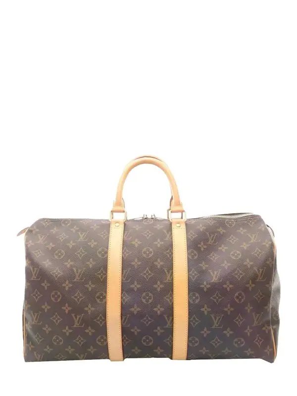 LOUIS VUITTON 2002 Monogram Keepall 45 Satchel - Brown