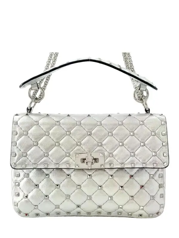 Valentino Garavani Rockstud Spike Satchel - Silver