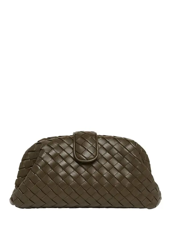 Bottega Veneta Lauren 1980 Teen Clutch Bag - Kaki