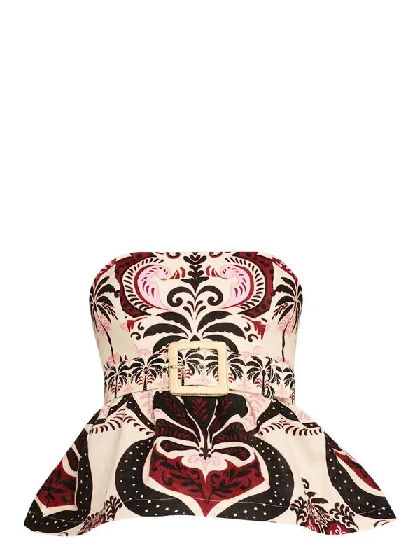 Cara Cara Tilda Strapless Floral Peplum Top - Multi