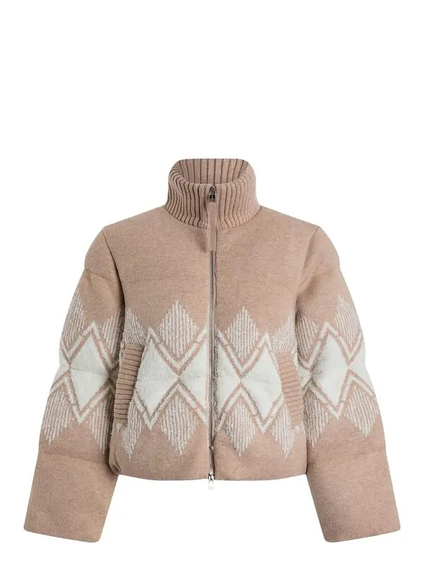 Varley Belinda Knit Puffer Jacket - Light Taupe