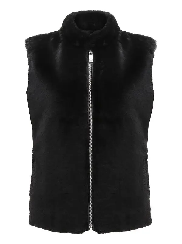 Gorski Lamb Shearling Vest With Loro Piana Wool - Black