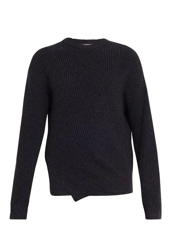 Michael Kors Cashmere Bias-hem Crewneck Sweater - Indigo Melange