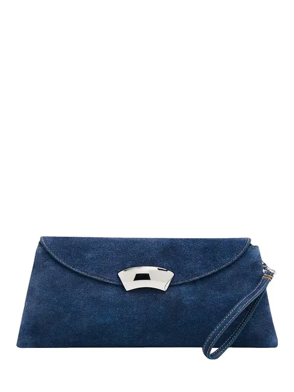 3.1 Phillip Lim Id Soft Dual Suede Clutch - Dark Indigo