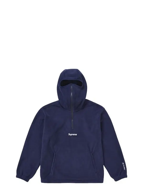 Supreme Polartec Face Mask Half Zip Hooded Sweatshirt - Navy Blue