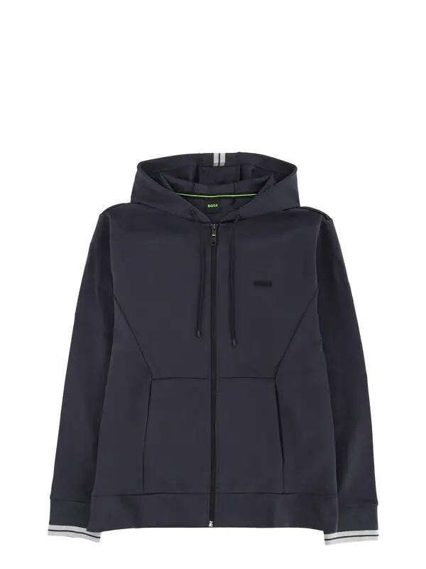 BOSS Regular Fit Zip-up Hoodie - Blue