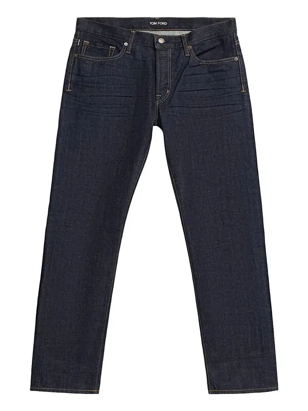 TOM FORD Dark Rinse Selvedge Straight-fit Jeans - Blue