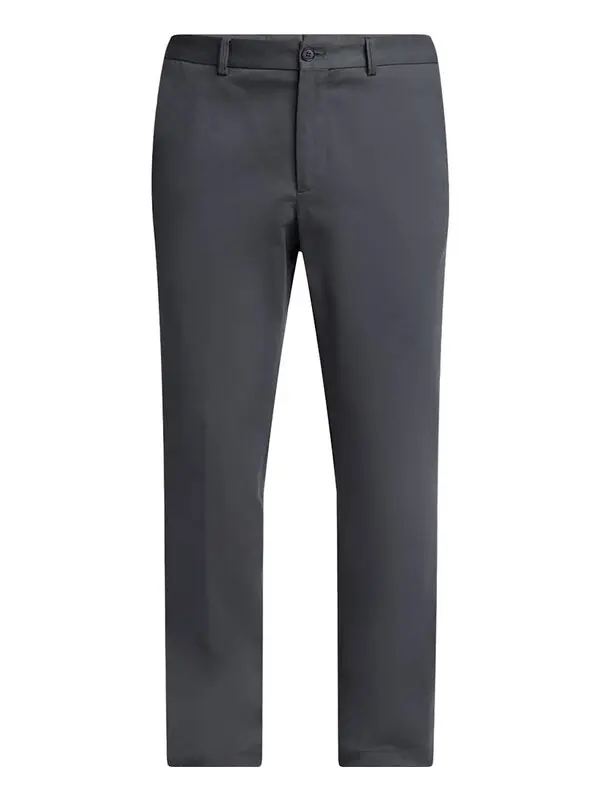 Giorgio Armani Cotton And Cashmere Slim Flat-front Trousers - Multi