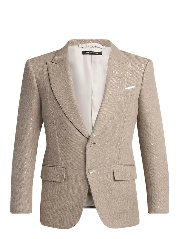 TOM FORD Sequin Boucle Peak Lapel Sport Coat - Beige