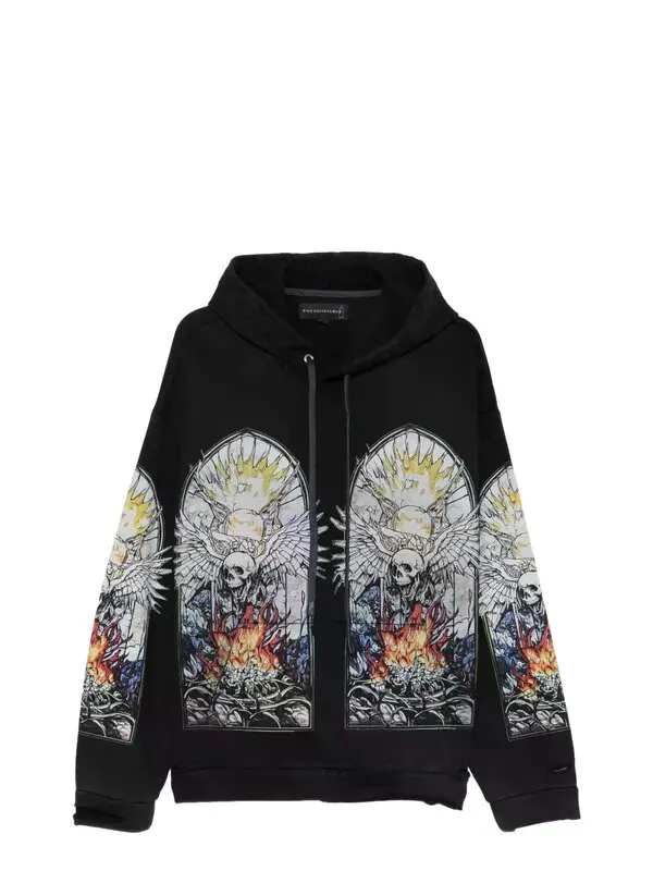 WHO DECIDES WAR BY EV BRAVADO Skull-print Hoodie - Black