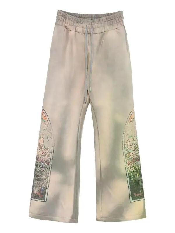 WHO DECIDES WAR BY EV BRAVADO Graphic-print Track Pants - Neutrals