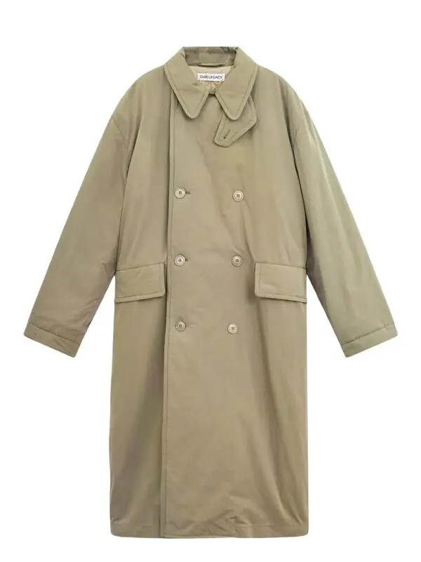 Our Legacy Double-breasted Belted Coat - Green