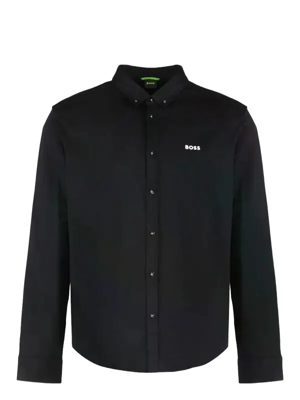 BOSS Pique Cotton Shirt - Black