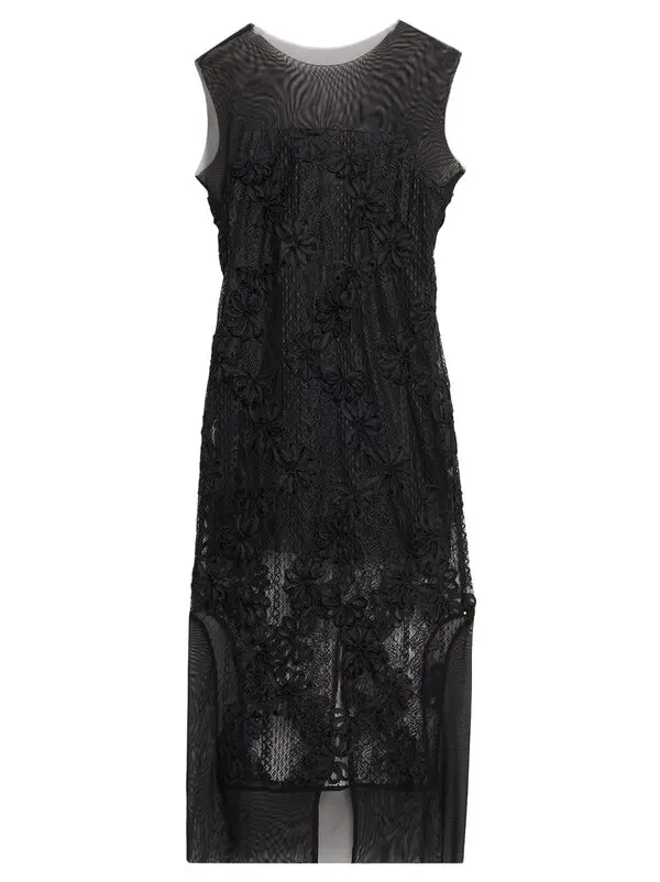JBQ Cove Floral Lace Midi Dress - Black