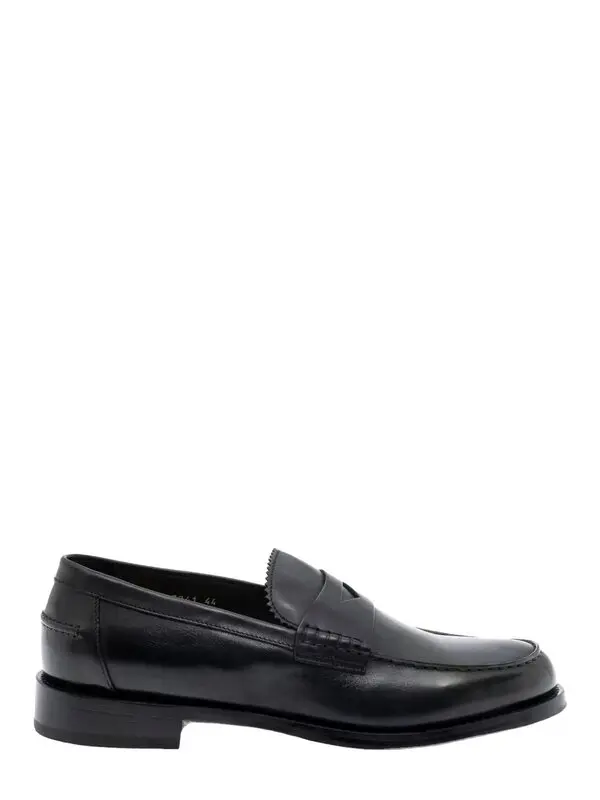 DOUCAL'S Almond Toe Loafers - Black