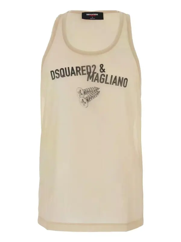 Dsquared2 X Magliano Sleeveless Top - Neutrals