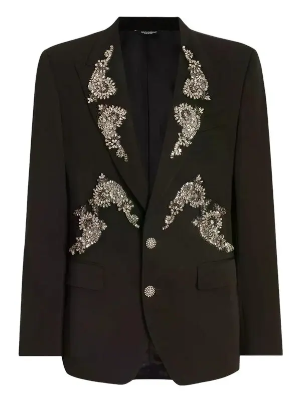 Dolce & Gabbana Embellished Single-breasted Jacket - Black