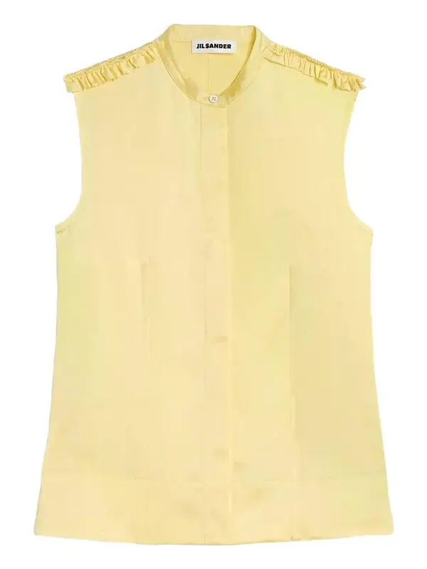 JIL SANDER Ruffled Stand-collar Shirt - Yellow