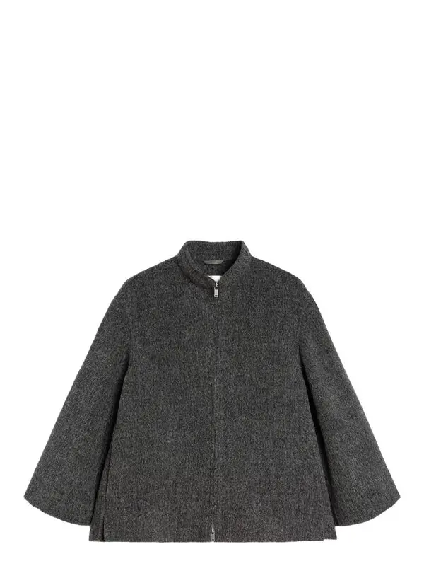 JIL SANDER Stand-up Collar Fleece Jacket - Grey