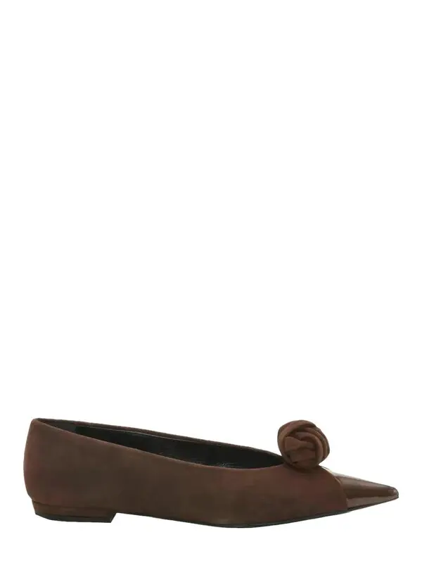 ROTATE BY BIRGER CHRISTENSEN Knot-appliqué Ballet Flats - Brown