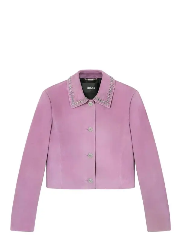 Versace Embellished Suede Jacket - Pink