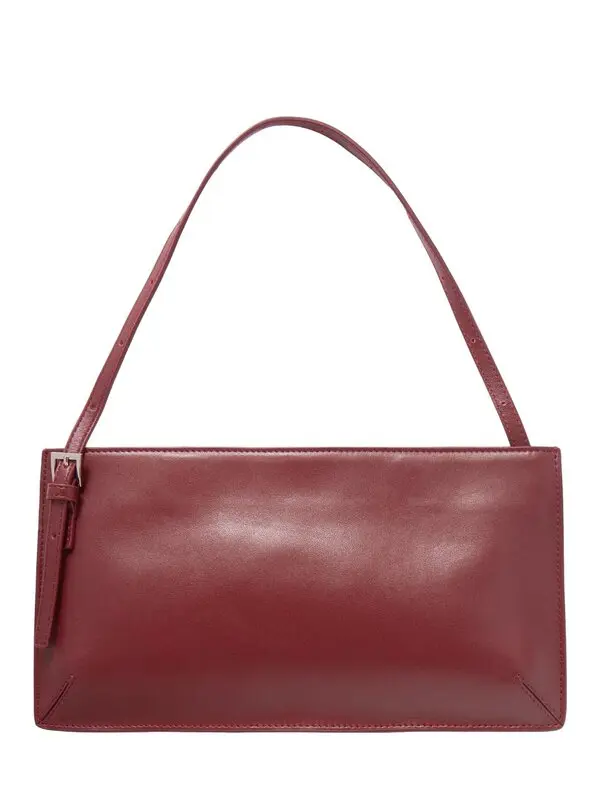 ST. AGNI 90s Leather Shoulder Bag - Burgundy