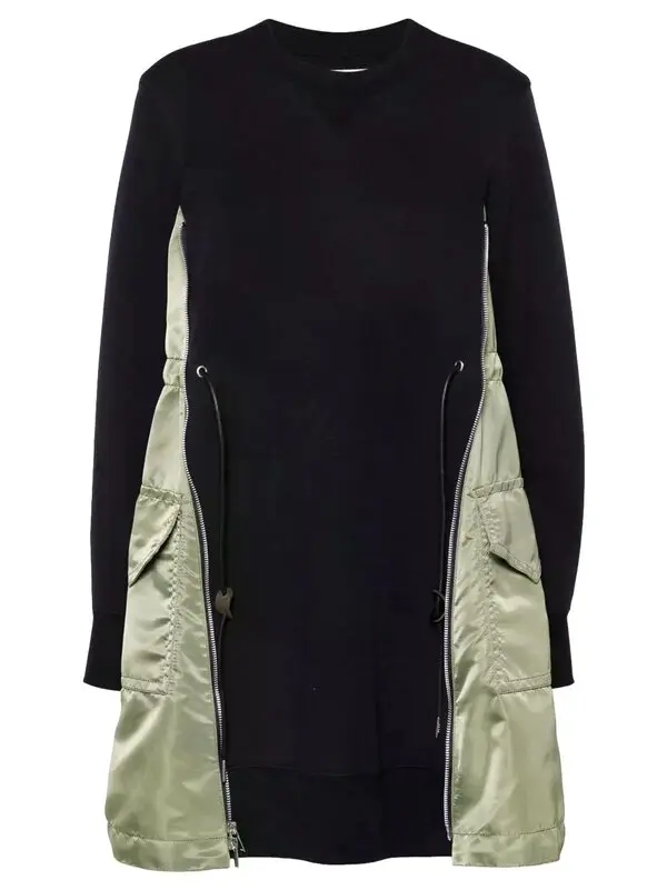Sacai Paneled Mini Dress - Blue