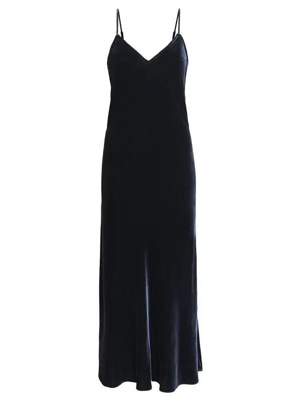 Olivia Von Halle Velvet Garbo Midi Dress - Navy