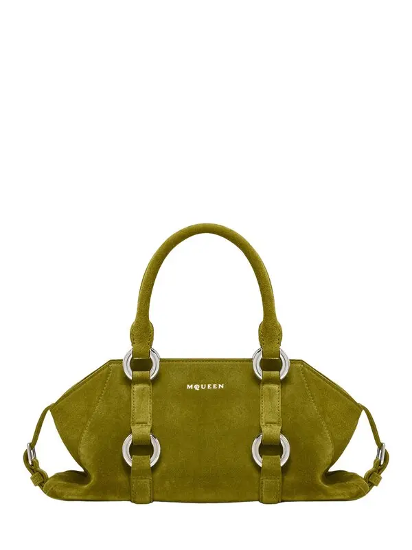 Alexander McQueen Small Suede Farringdon Top-handle Bag - Green