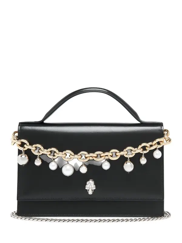 Alexander McQueen Leather Top-handle Bag With Skull - Black