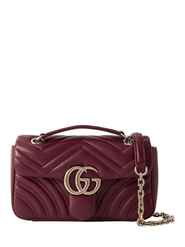 Gucci Gg Marmont 2.0 Quilted Leather Shoulder Bag - Red
