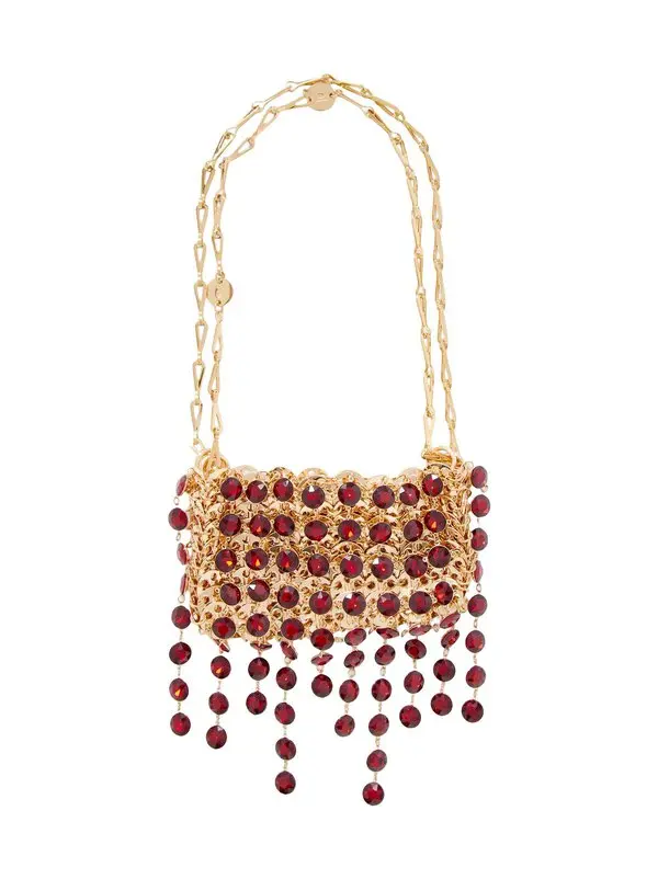 Rabanne Crystal-embellished Chainmail Shoulder Bag - Red