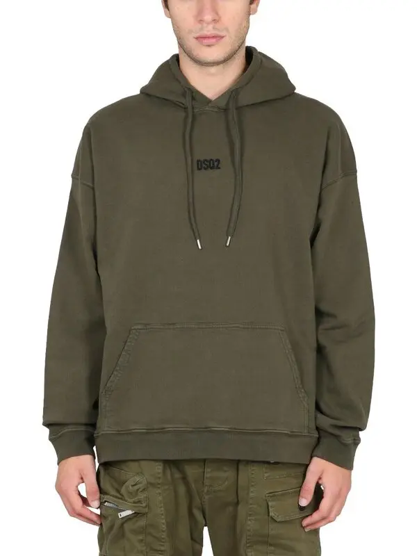 Dsquared2 Hooded Sweatshirt With Logo - Military Green