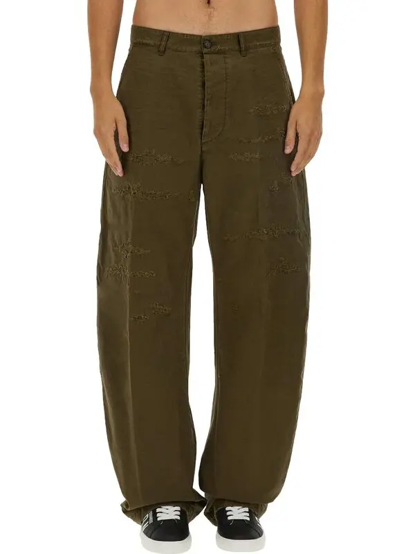 Dsquared2 Ripped Chino Pants - Military Green