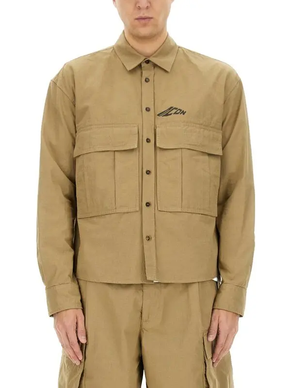 Dsquared2 Icon Ripstop' Shirt - Brown