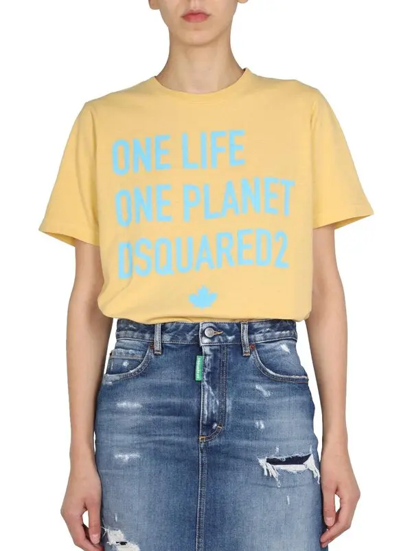Dsquared2 One Life One Planet T-shirt - Yellow