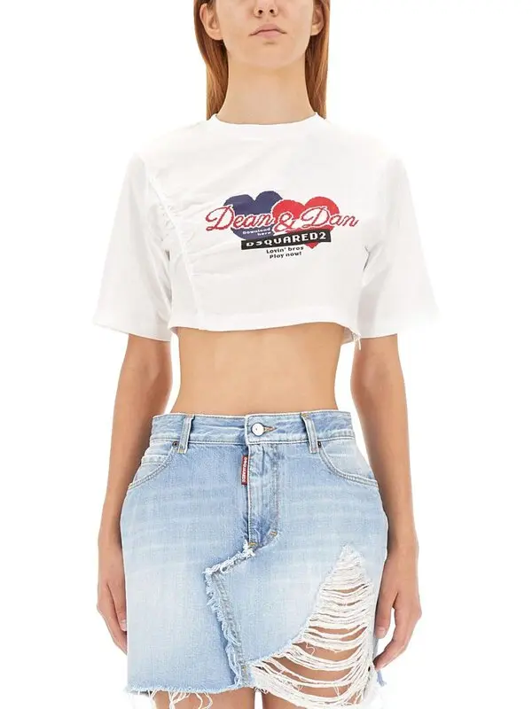 Dsquared2 Cropped Fit T-shirt - White