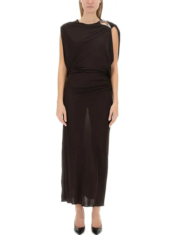 LANVIN Draped Viscose Dress - Brown