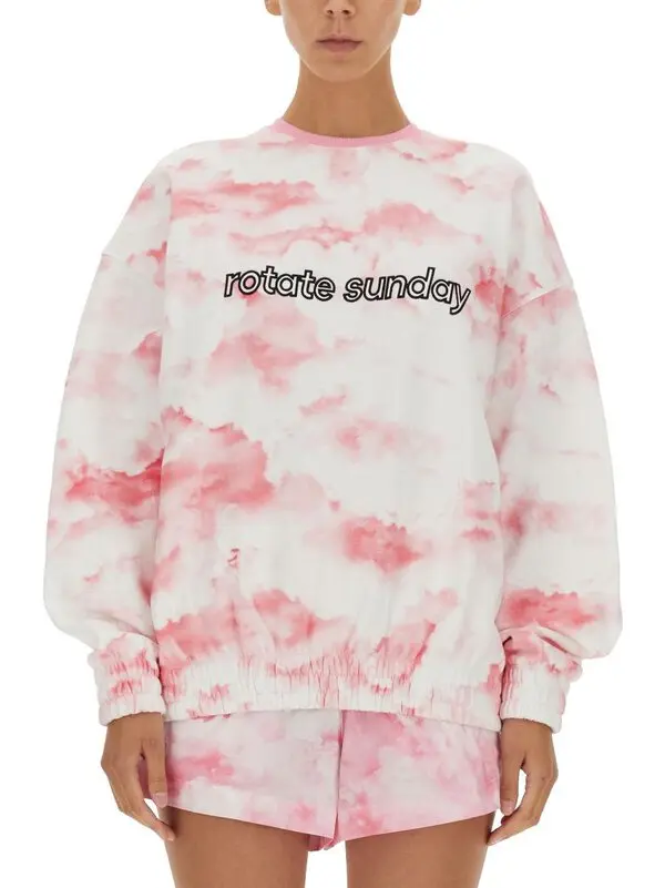 ROTATE BY BIRGER CHRISTENSEN Sweatshirt With Logo Embroidery - Pink