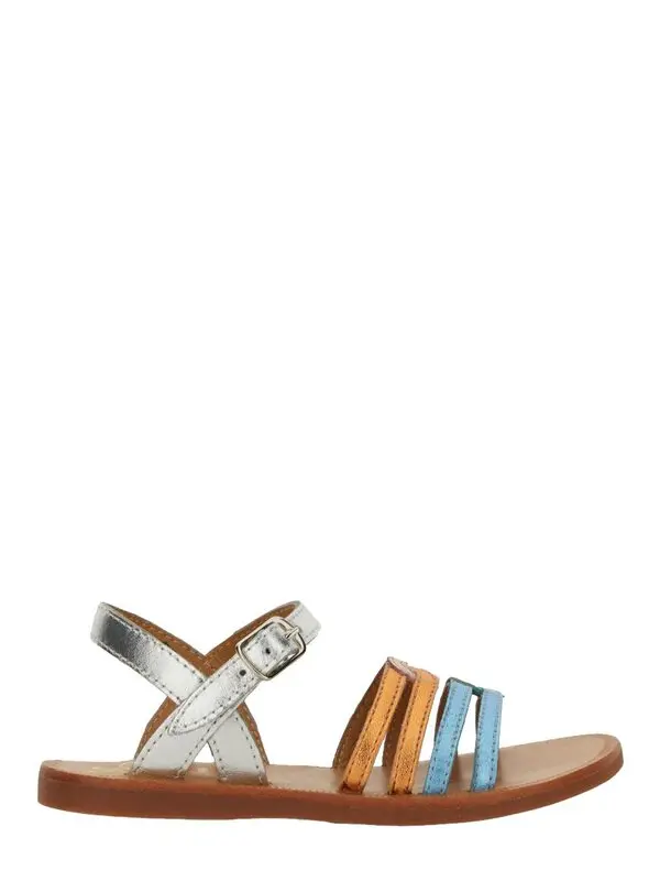 POM D'API Rainbow Leather Strappy Sandals - Multicolour