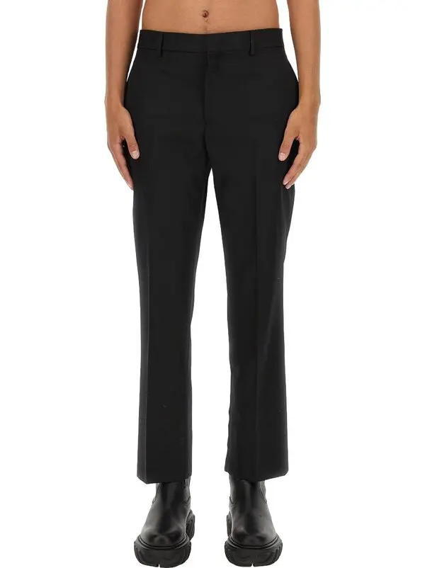 Off-White Wool Slim Fit Trousers - Black