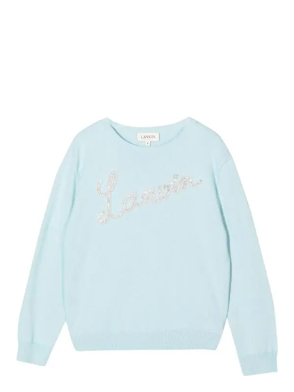 LANVIN Signature Logo Crew Neck Pullover - Baby Blue