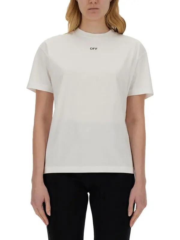 Off-White T-shirt With Logo - White