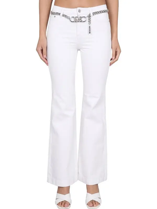 Michael Kors Pants With Logo Belt - White