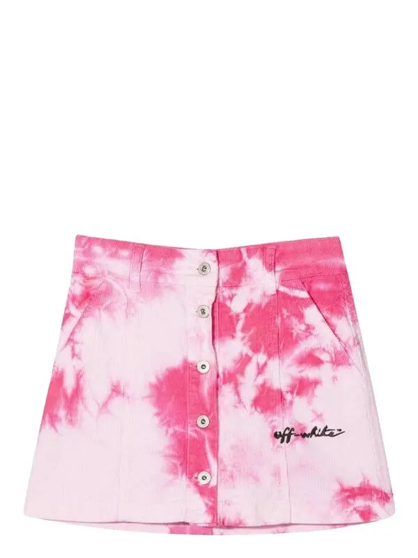 Off-White Velvet Tie Dye Skirt - Pink