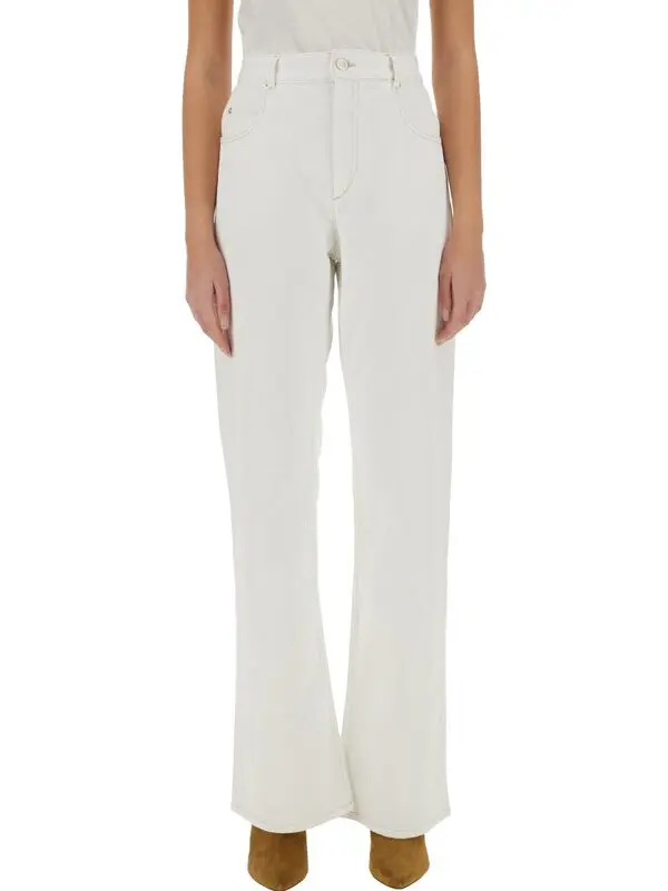 Isabel Marant Belvira Wide Leg Jeans - White