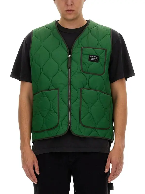 AWAKE NY Quilted Vest With Logo - Green