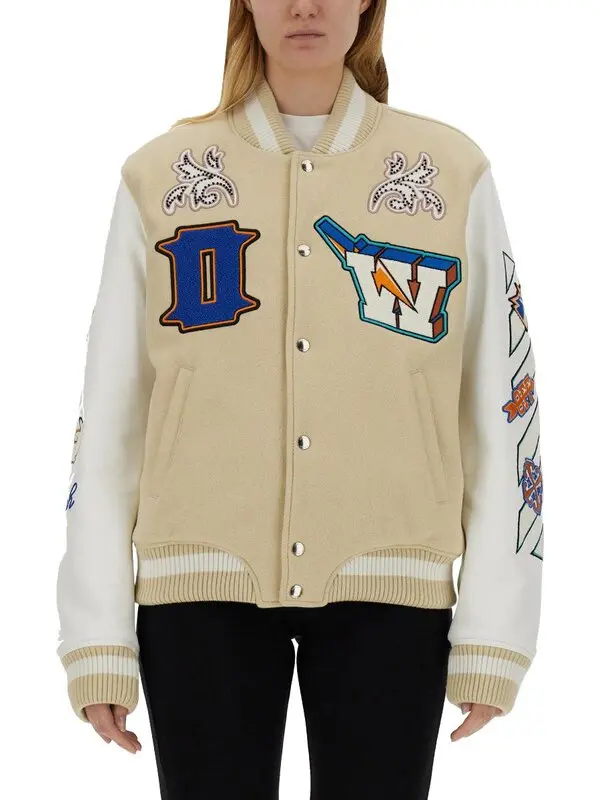 Off-White Varsity Jacket - Beige
