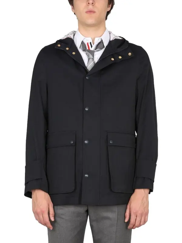 Thom Browne Nylon Parka - Blue