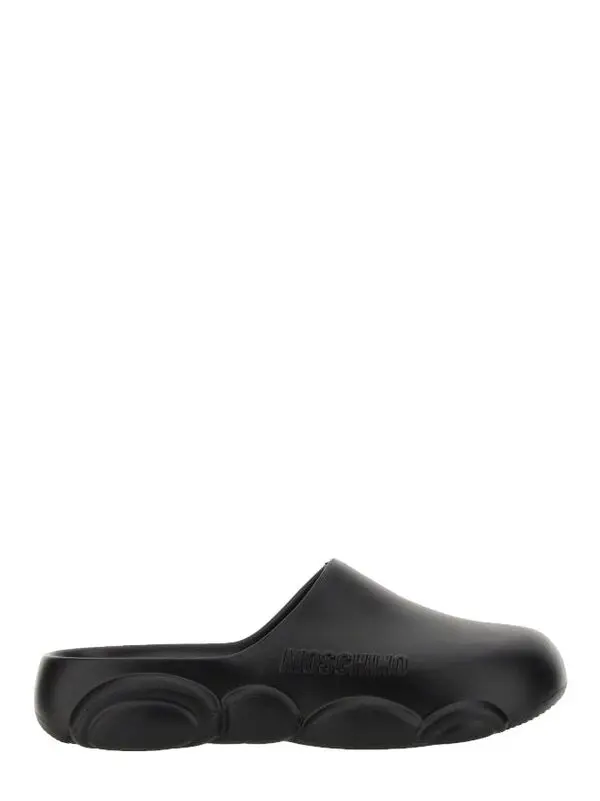 Moschino Rubber Teddy Sole Mules - Black